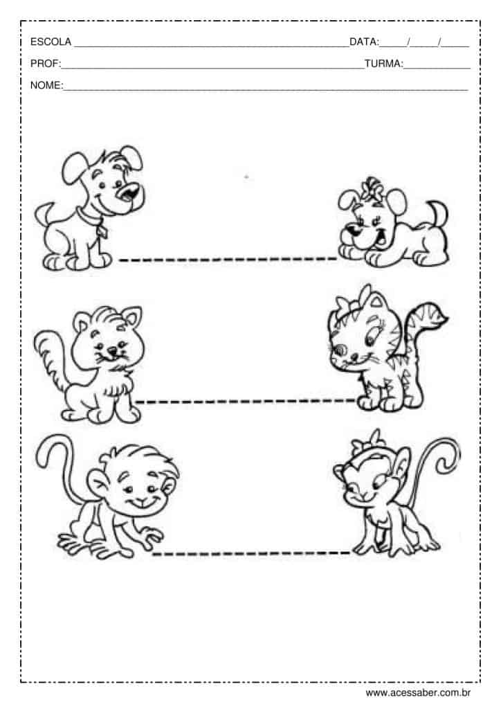 Atividade de coordenação motora: Retas